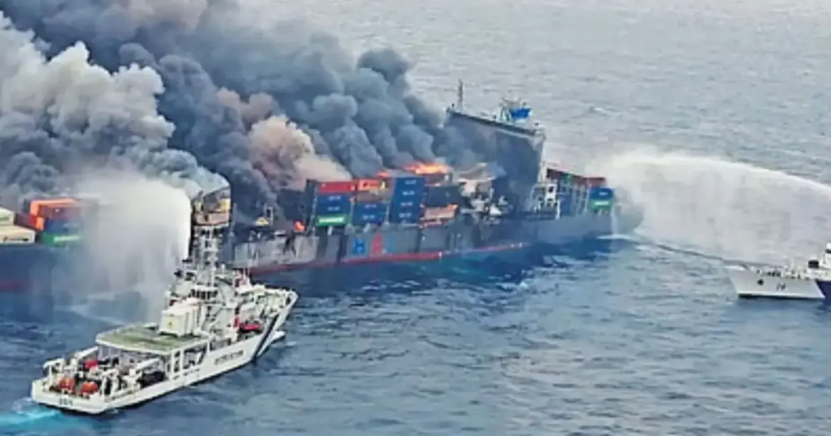 AI Battles Cargo Ship Fires